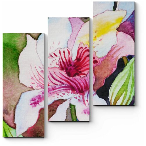 Модульная картина Изумительные переходы цвета орхидеи 60x64