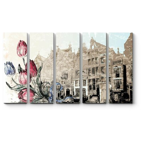 Модульная картина Винтажный Амстердам 150x90