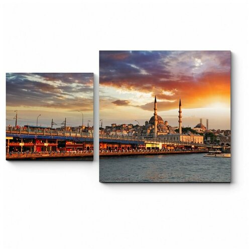 Модульная картина Захватывающий вид на закатный Стамбул 100x60