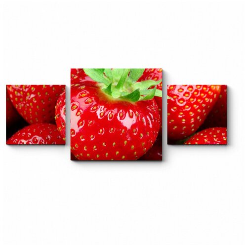 Модульная картина Спелые ягоды клубники 160x69