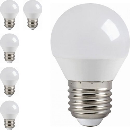 Светодиодная лампа IEK Eco 5W эквивалент 40W 3000K 450Лм Е27 шар (комплект из 5 шт.)