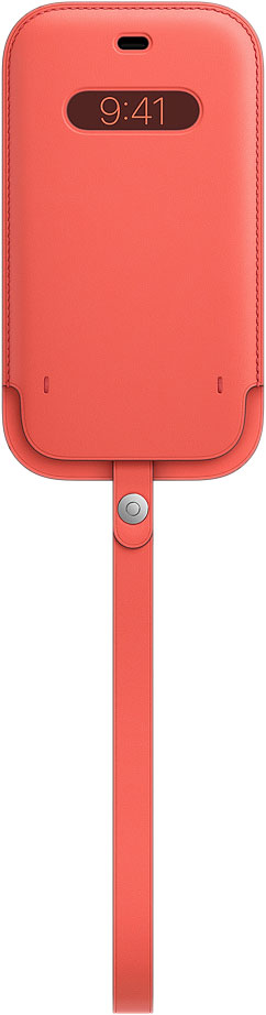 Чехол Apple Leather MagSafe Pink Citrus для iPhone 12/12 Pro (MHYA3ZE/A)
