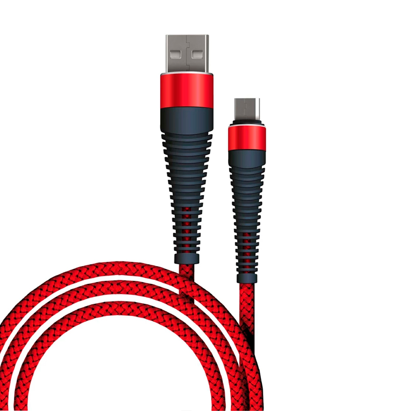 Кабель BoraSCO Fishbone USB/microUSB 3А 1м, красный (50183)