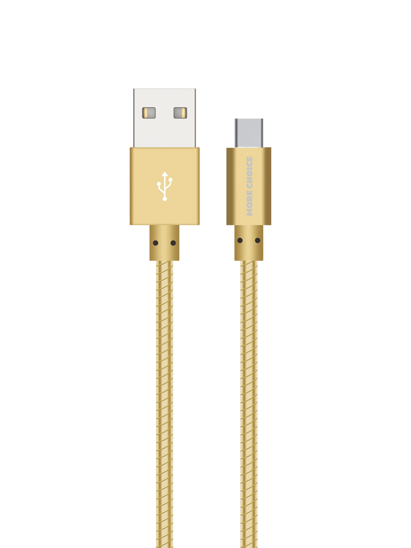 Дата-кабель More choice K31a USB 2.1A для Type-C металл 1м Gold