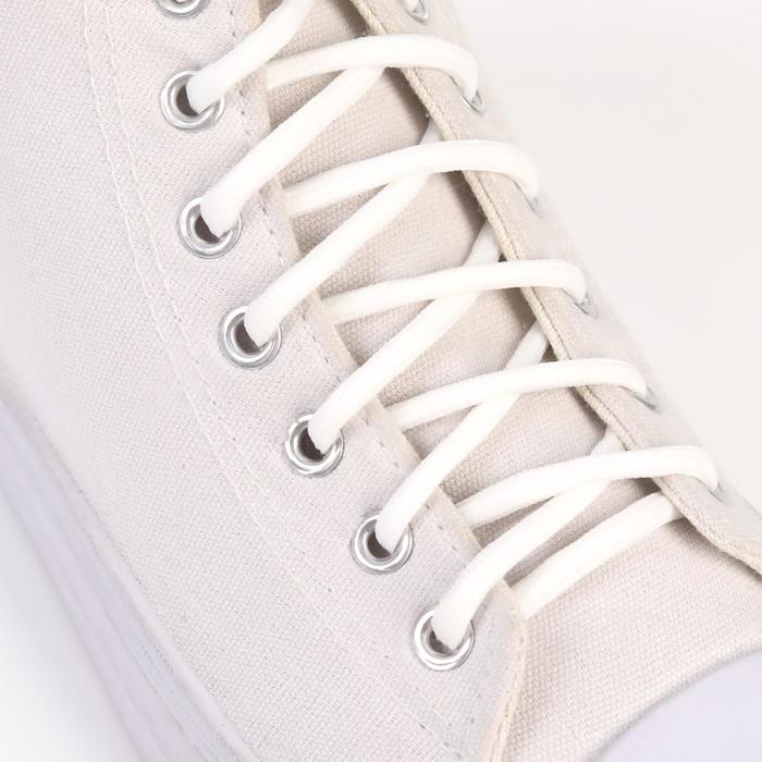 Шнурки для обуви, пара, круглые, d = 5 мм, 110 см, белый