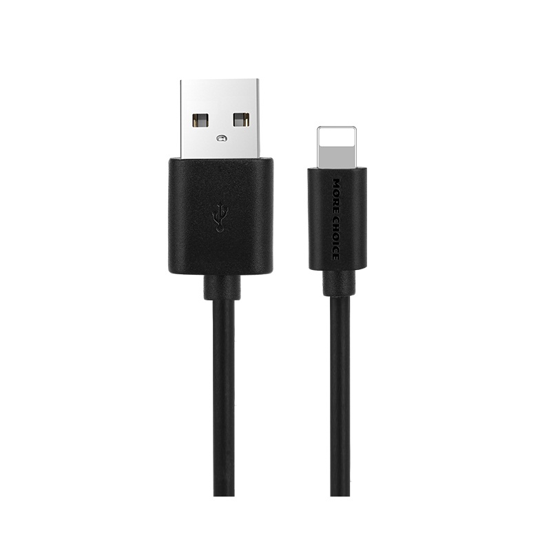 Дата-кабель More choice K13i USB 2.1A для Lightning 8-pin TPE 1м Black