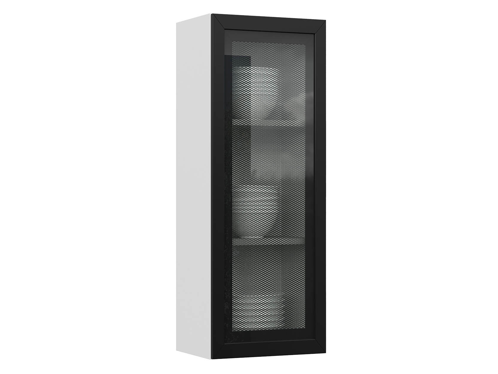 Навесной шкаф СВ-Мебель Универсальный Белый / Черный матовый 300 мм