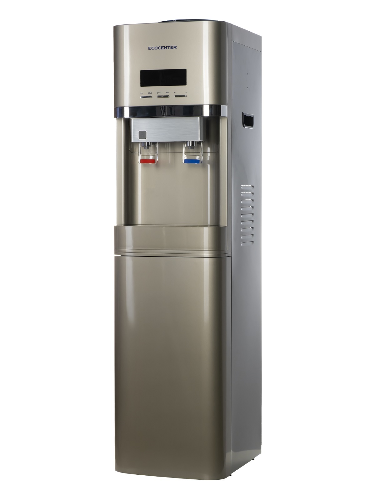 Кулер (диспенсер) для воды ECOCENTER S-F90PF c холодильником. серо-бежевый металлик