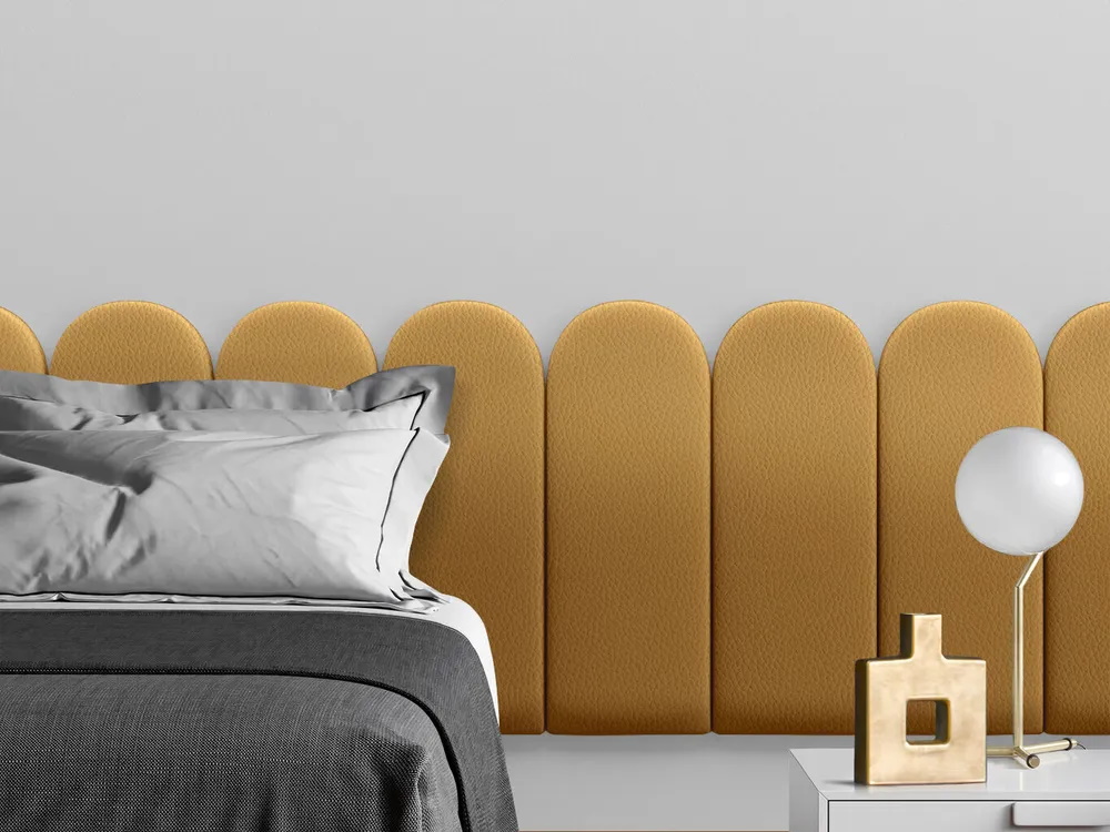 Мягкое изголовье кровати Eco Leather Gold 30х60R см 4 шт.