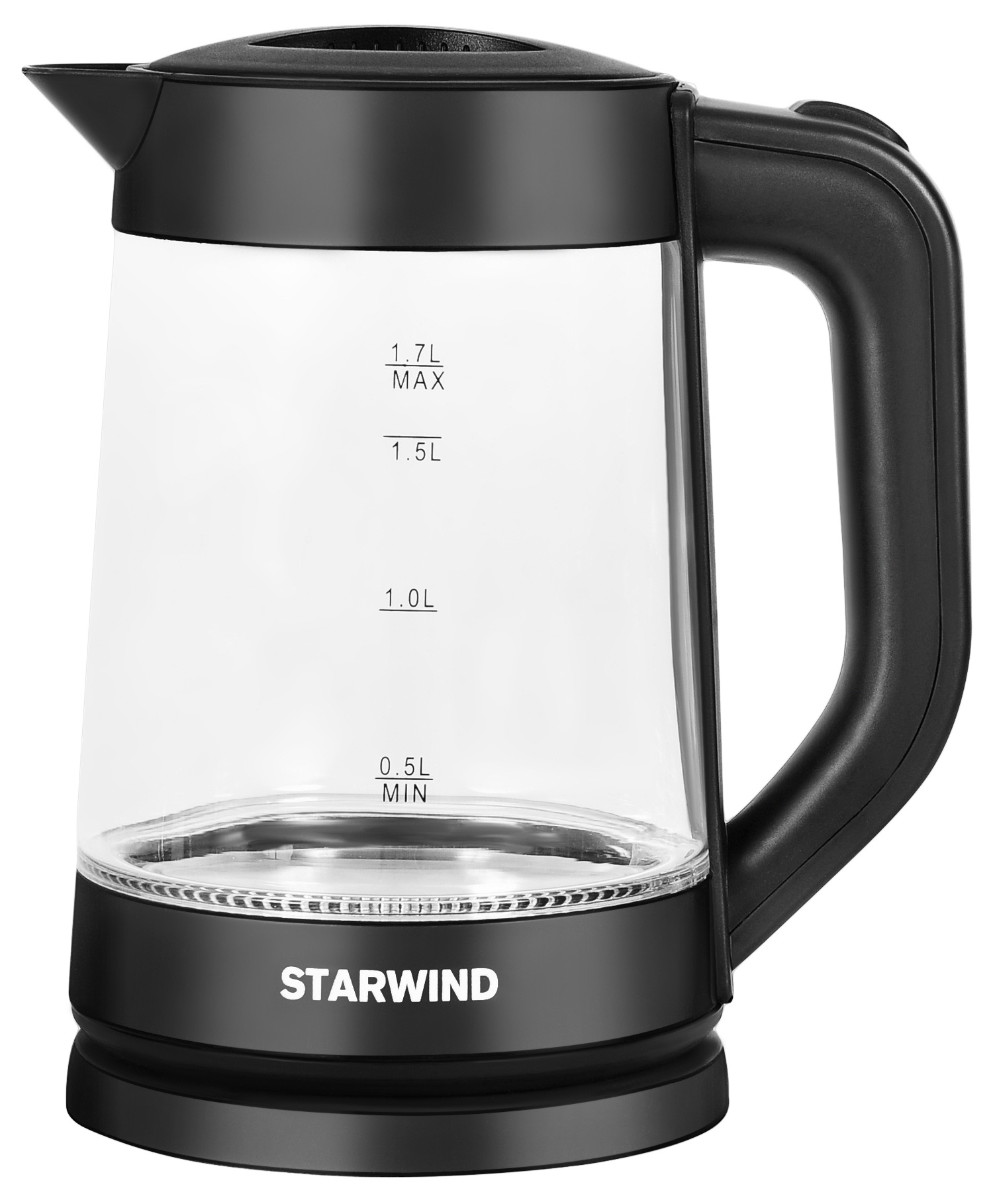 Чайник электрический STARWIND SKG2080 1.7 л Silver, Transparent, Black