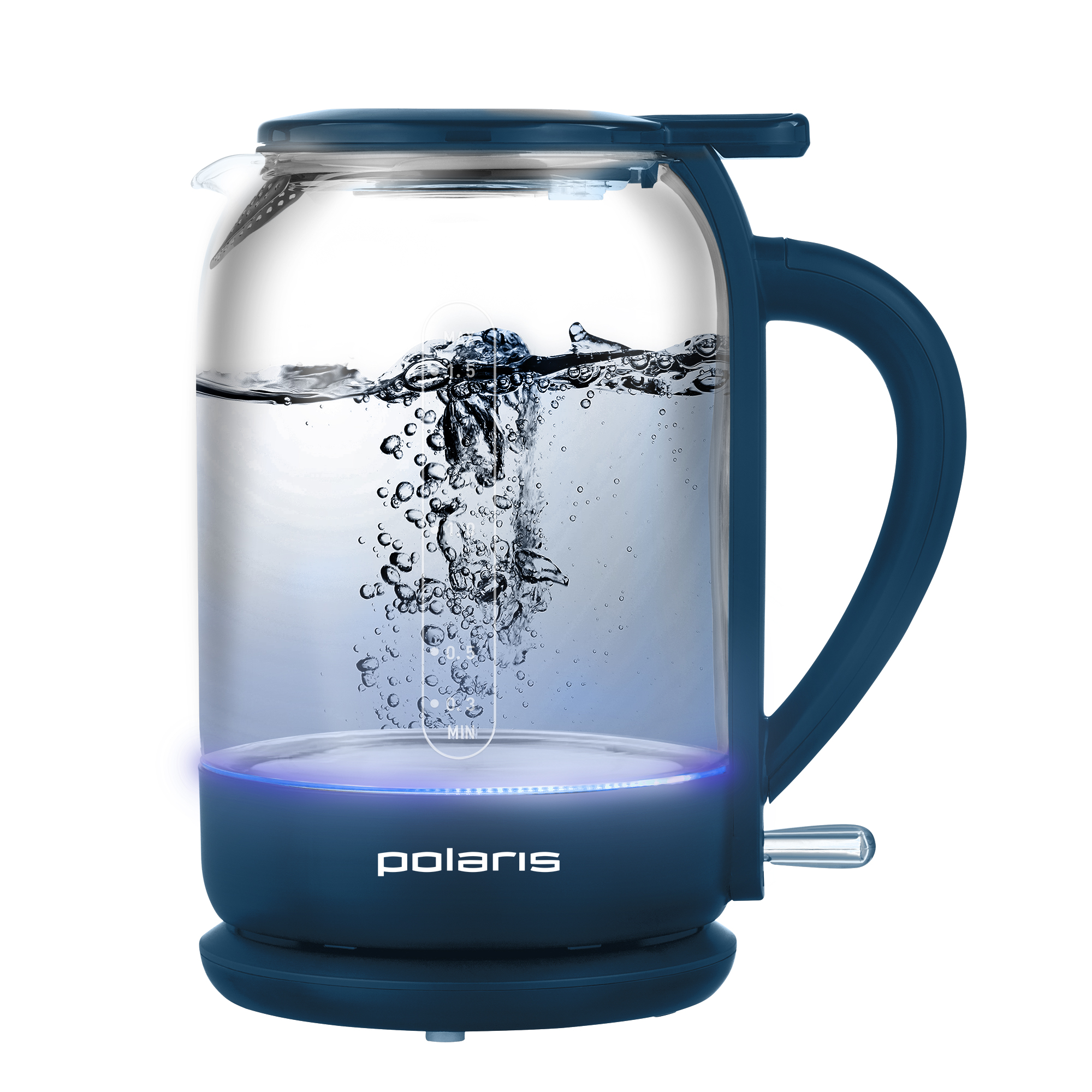 Чайник электрический Polaris PWK 1759CGL 1.5 л Blue, Transparent
