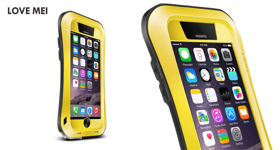 Влагозащищенный чехол LOVE MEI POWERFUL small waist для Apple iPhone 6/6S (4.7") желтый