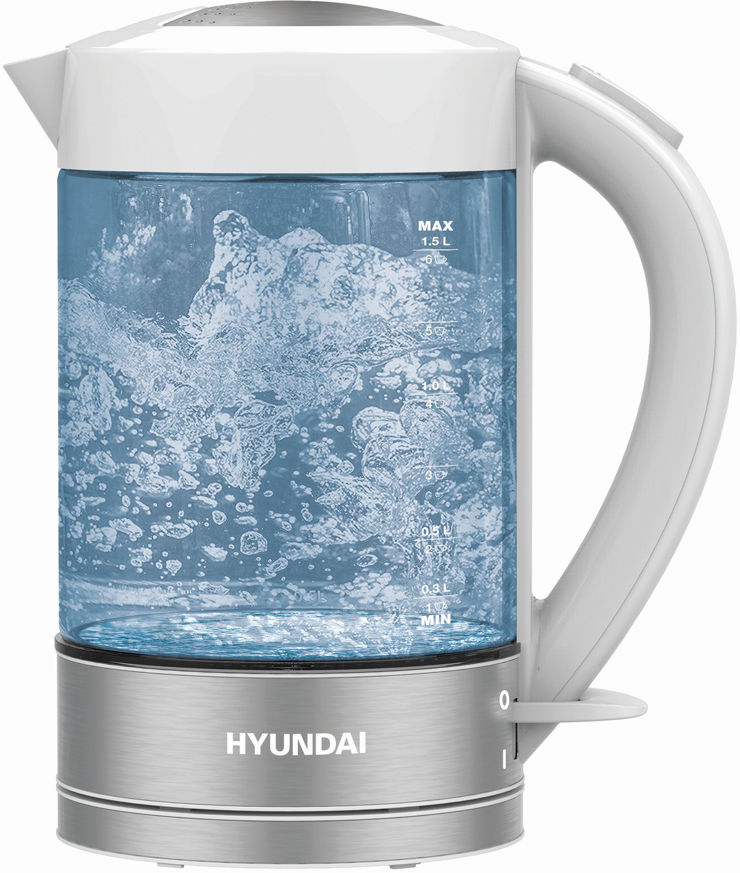 Чайник электрический HYUNDAI HYK-G9990 1.5 л белый