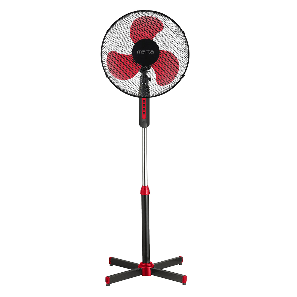 Вентилятор напольный Marta MT-FN2530 красный, черный