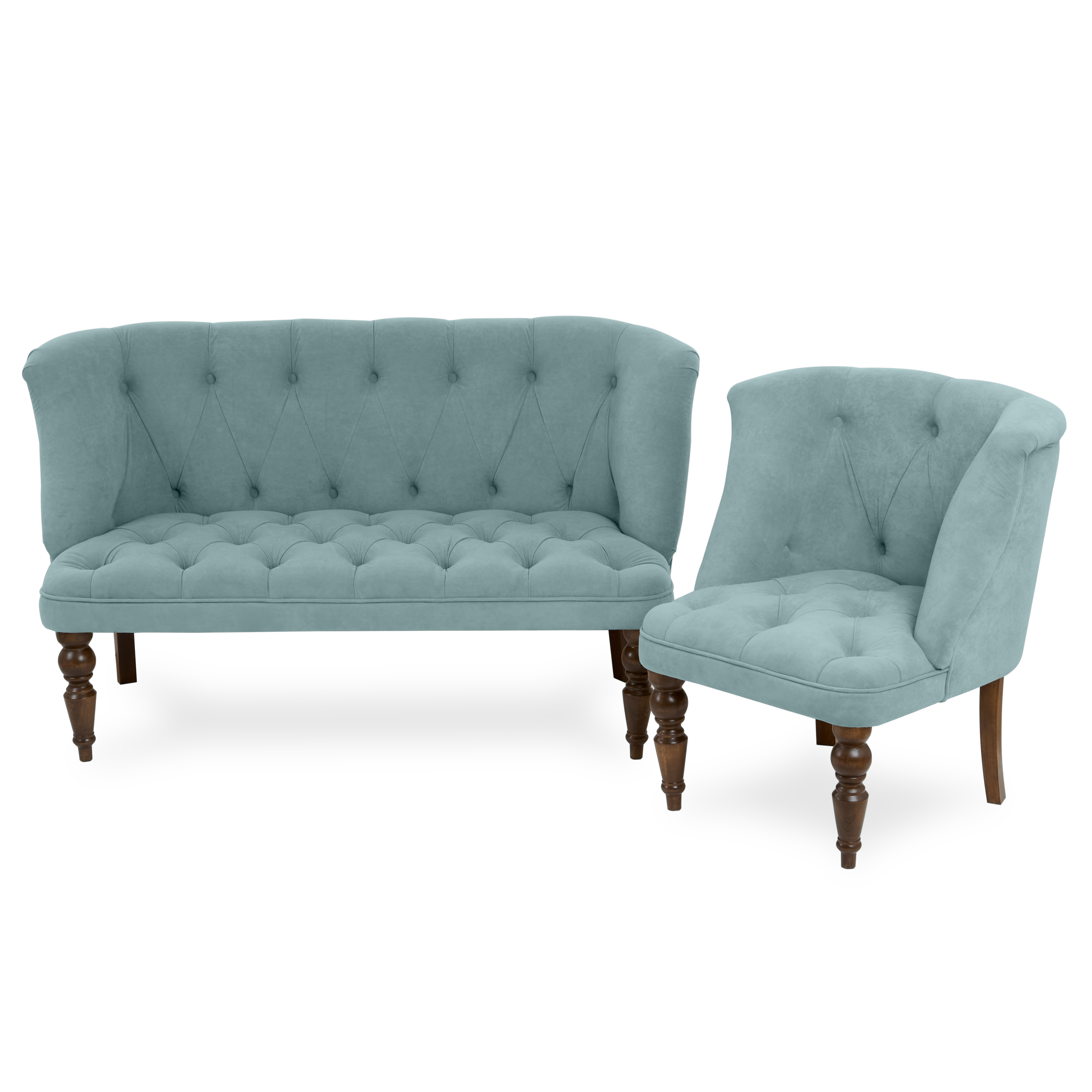 Комплект мягкой мебели BRENDOSS Бриджит диван и кресло мятный/черный
