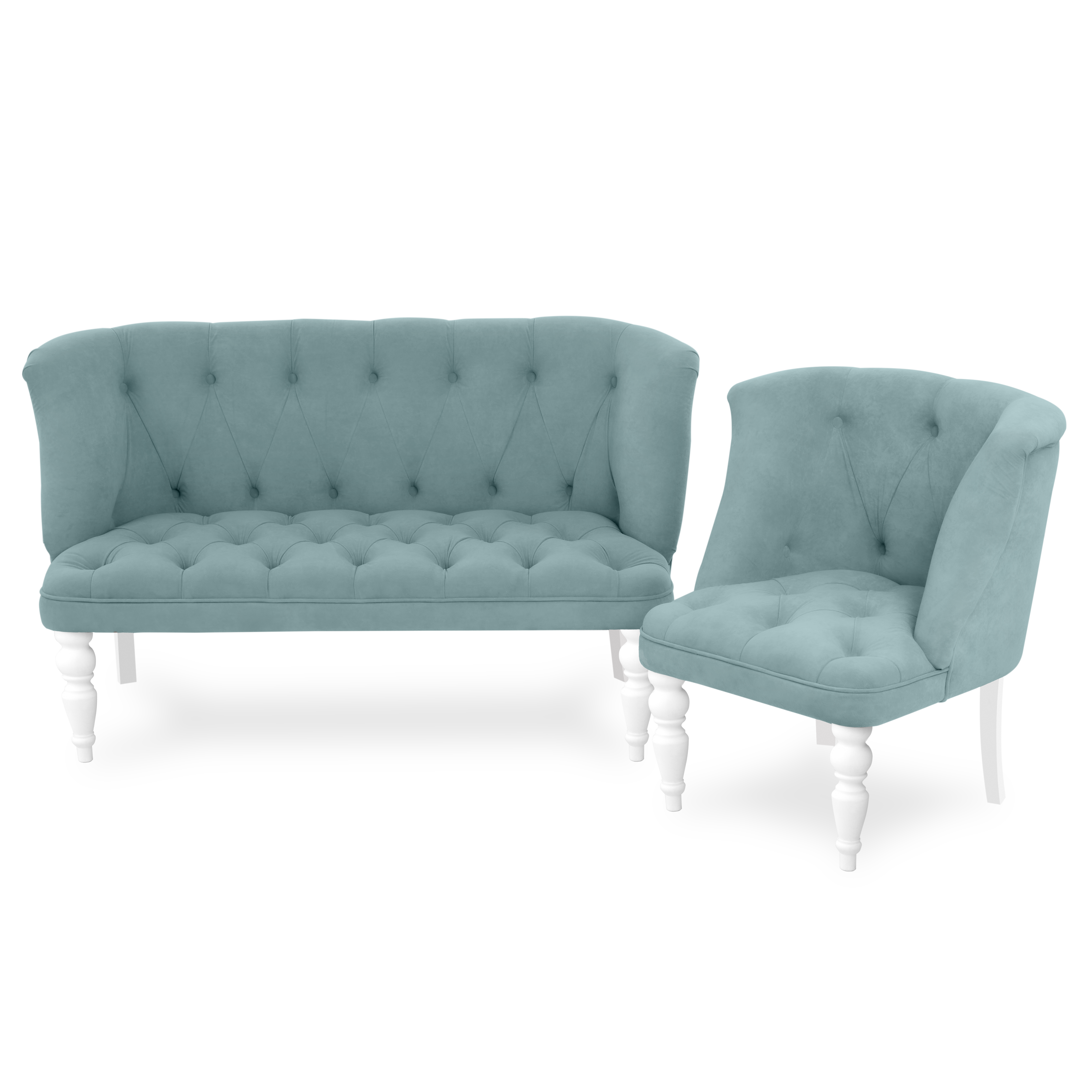 Комплект мягкой мебели BRENDOSS Бриджит диван и кресло мятный/белый