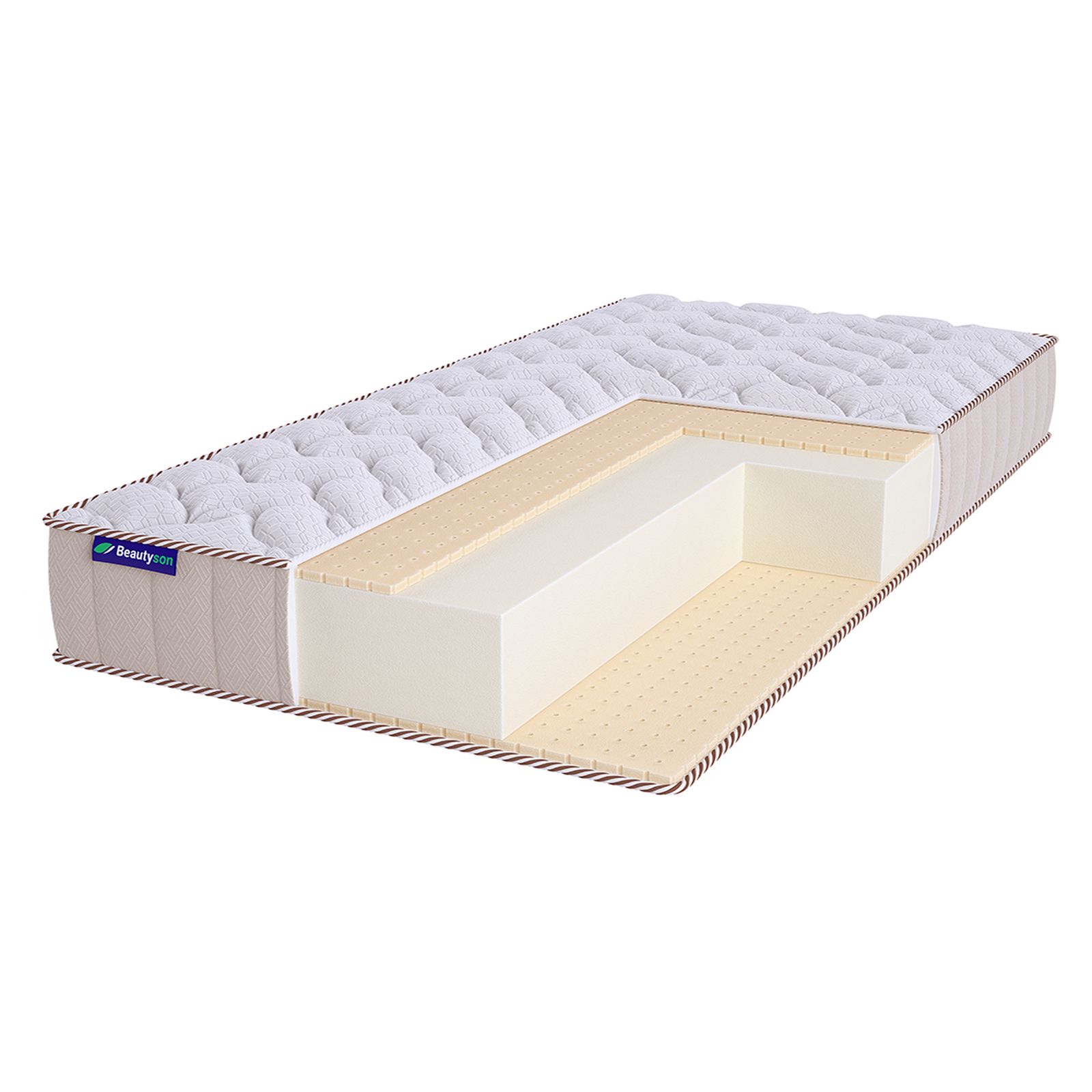 Матрас Beautyson Roll Foam Hard 14 Latex Double Lux, 85х165, 18 см, беспружинный