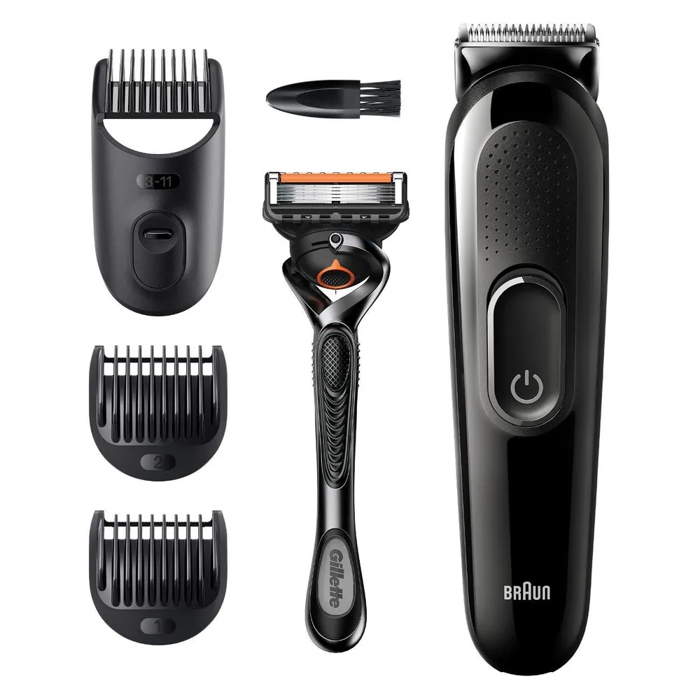 Триммер Braun SK3300 4-в-1+бритва Gillette черный