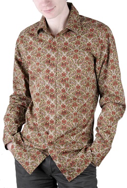 Рубашка мужская Maestro Vintage 10 коричневая 41/182-188