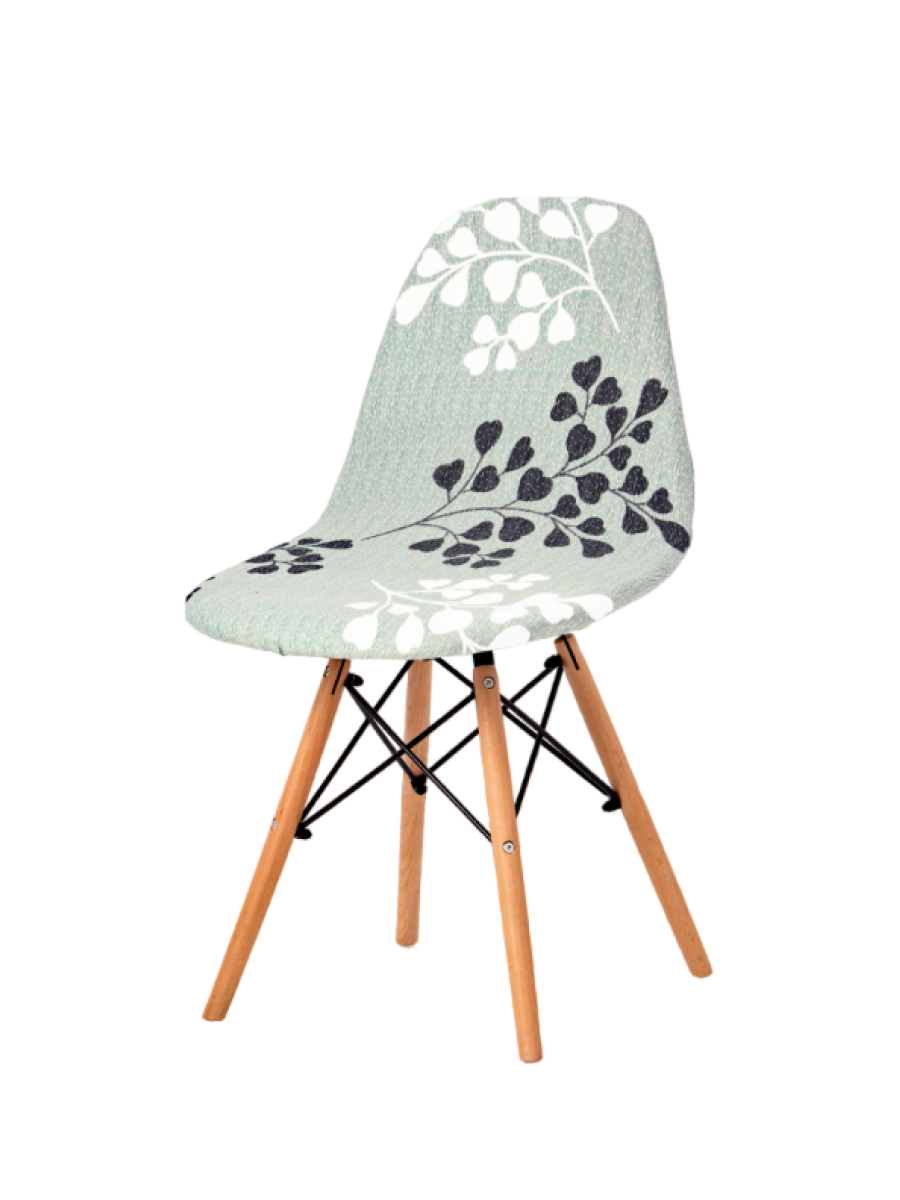 Чехол LuxAlto на стул со спинкой Eames, Aspen, Giardino, Листья, 1 шт. (11628)