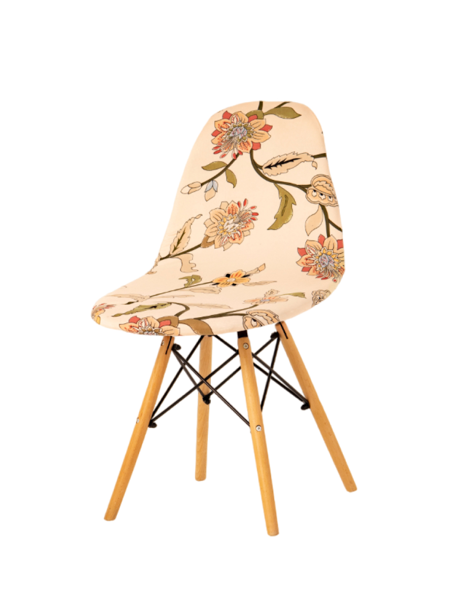 Чехол LuxAlto на стул со спинкой Eames, Aspen, Giardino, Желтые Лилии, 1 шт. (11622)
