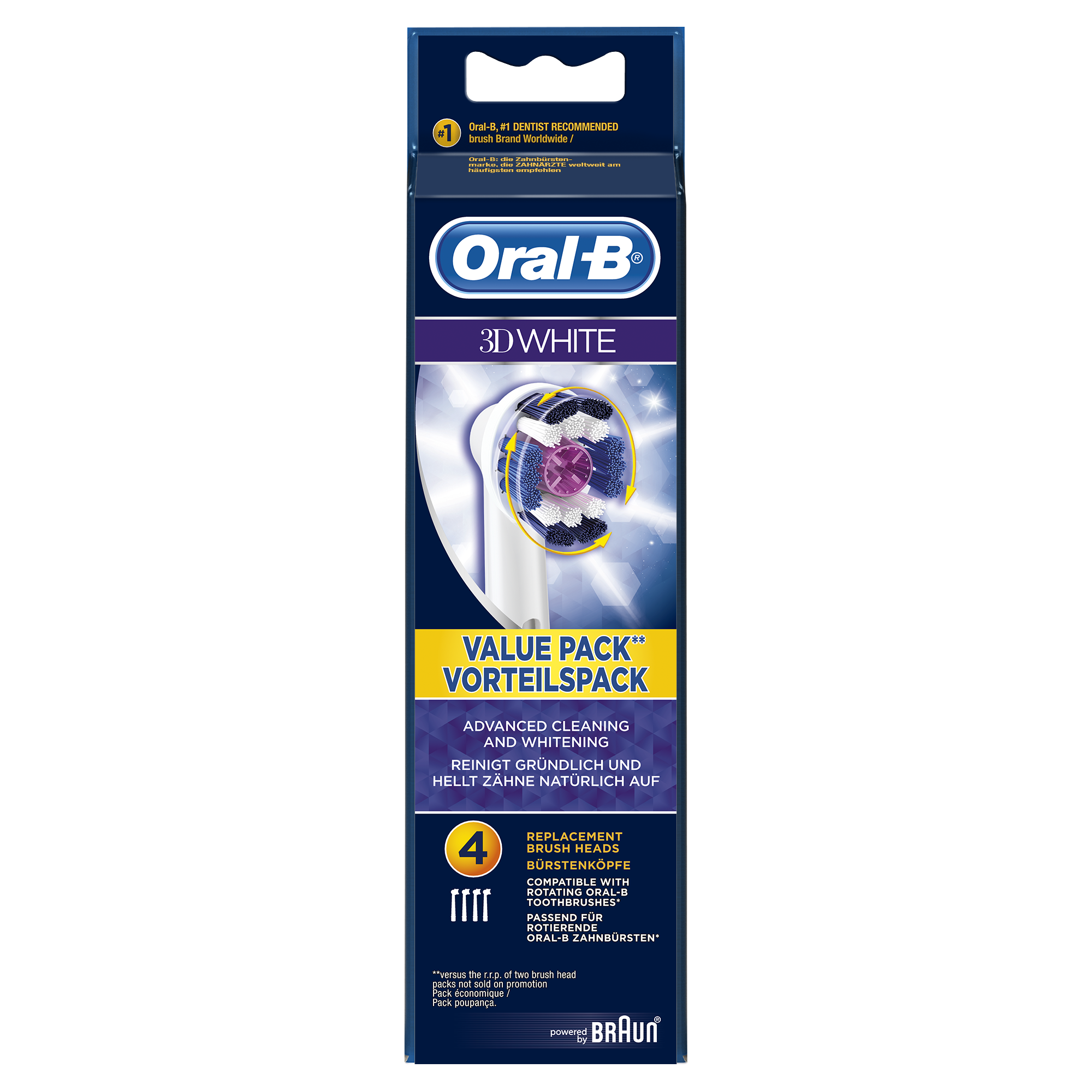 Насадка для зубной щетки Braun Oral-B EB18 3D White 3+1шт