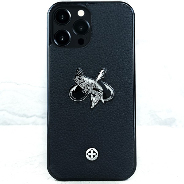 Чехол iPhone 14 Pro Max - Euphoria Fishing Black Leather - Euphoria HM Premium