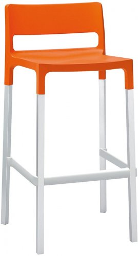 Барный стул ReeHouse Divo 005/2211, серебристый/оранжевый