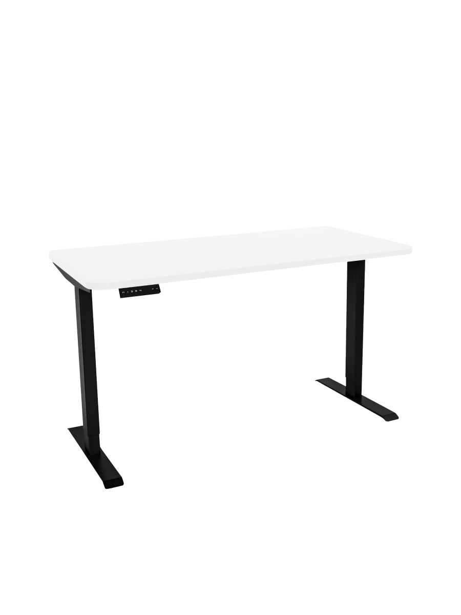 Электрический стол с подъемным механизмом LuxAlto, Белый / Черный 160x70x2.5см, 34144
