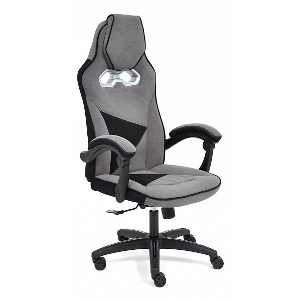 Кресло игровое компьютерное геймерское для пк Tetchair ARENA серый черный флок