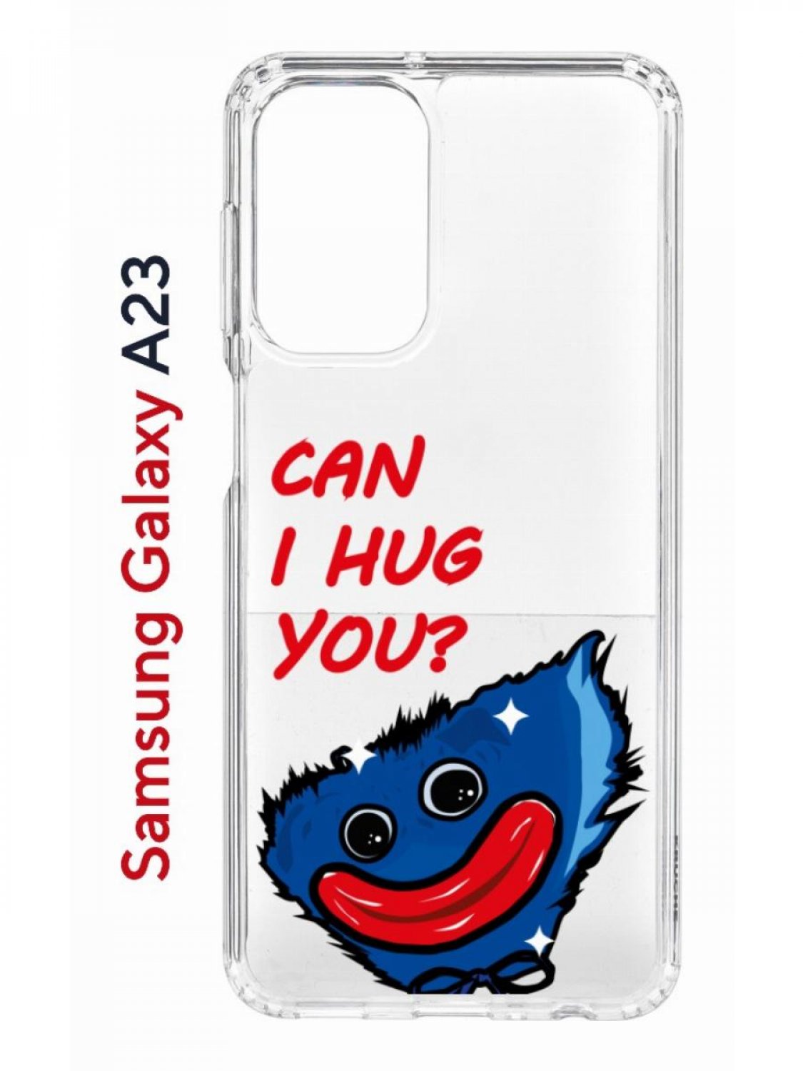 Чехол на Samsung A23 Kruche Print CAN I HUG YOU, противоударный бампер, с защитой камеры