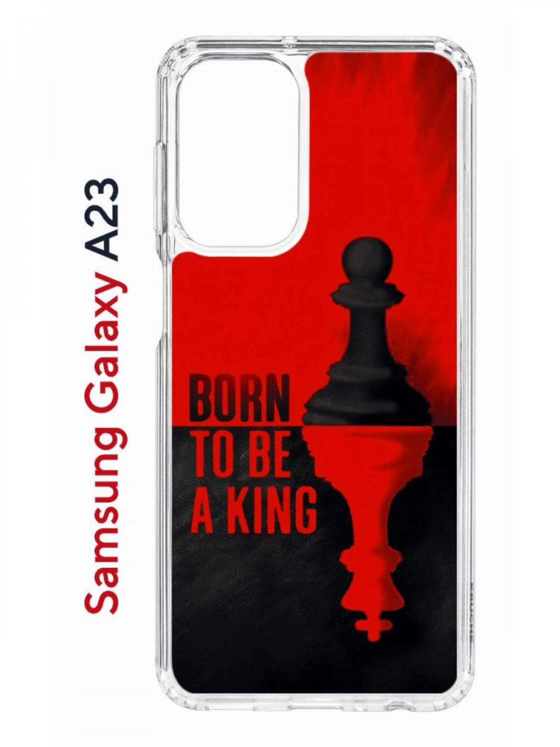 Чехол на Samsung A23 Kruche Print Born to be a King, противоударный бампер,защита камеры