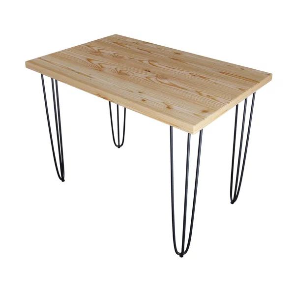 Стол кухонный Solarius Loft металл-дерево 120x60х75, без покраски, черные ножки-шпильки