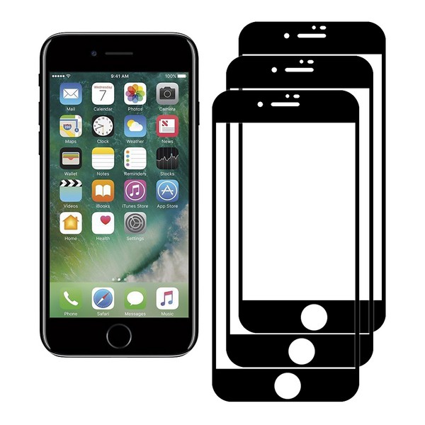 Комплект из 3х стекол  Krutoff для iPhone 7/8 черное