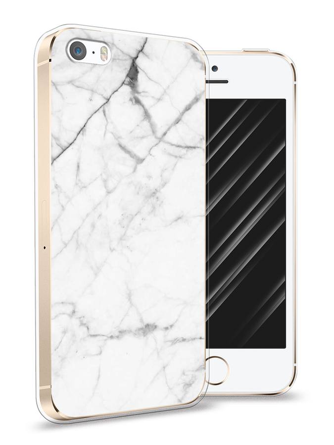 Чехол Awog на Apple iPhone 5 / Айфон 5 "Светлый мрамор"