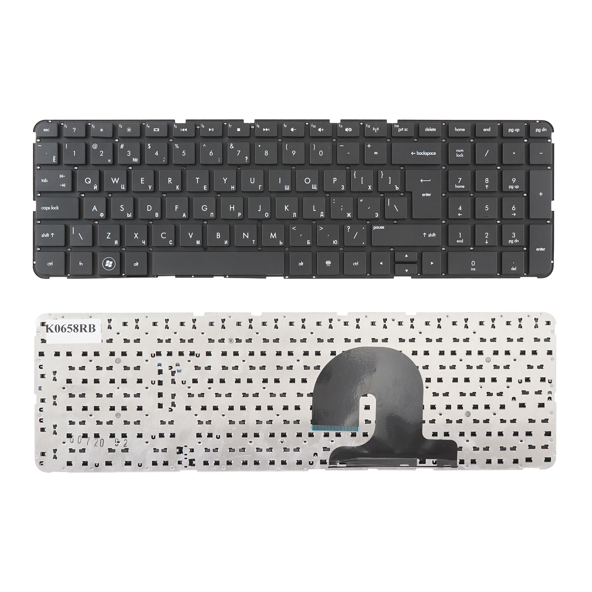 Клавиатура Azerty для ноутбука HP dv7-4000/ dv7-5000 черная без рамки