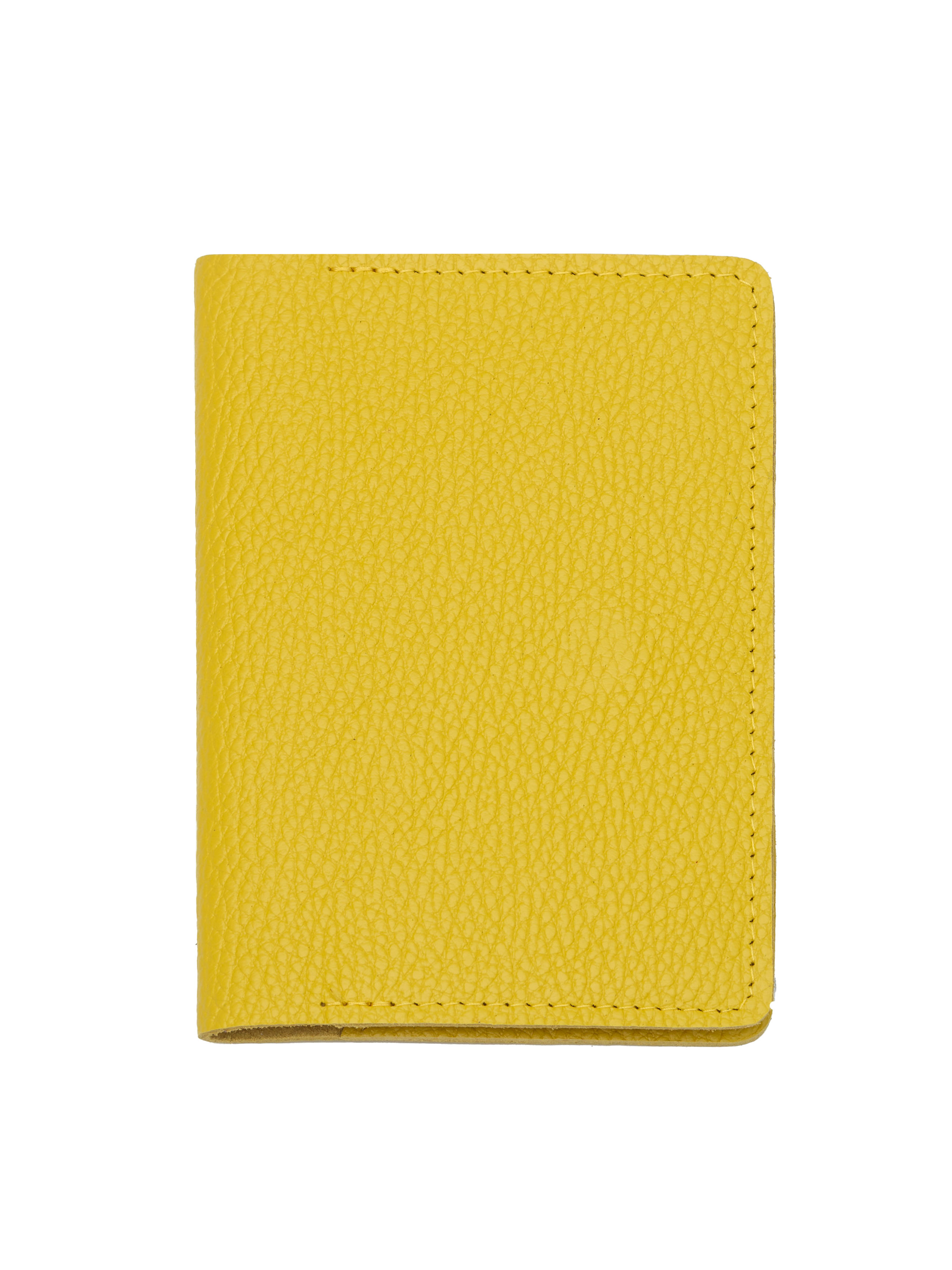 Обложка для паспорта женская Leather Collection ПГ-52 желтая
