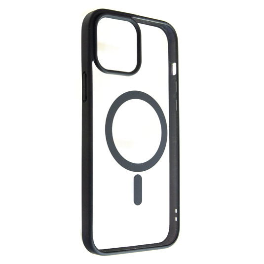 Накладка PC+TPU с MagSafe для iPhone 14 Plus, прозрачный-черный