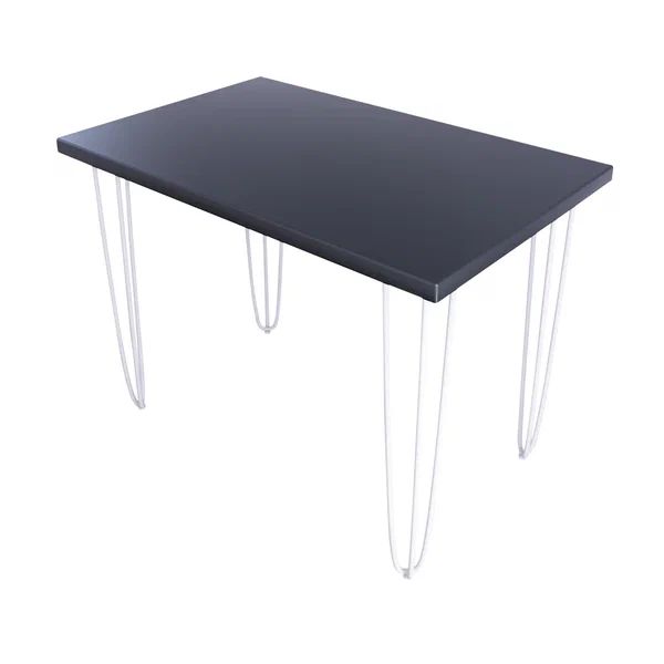 Стол кухонный Solarius Loft металл-дерево 120x60х75, цвет антрацит, белые ножки-шпильки