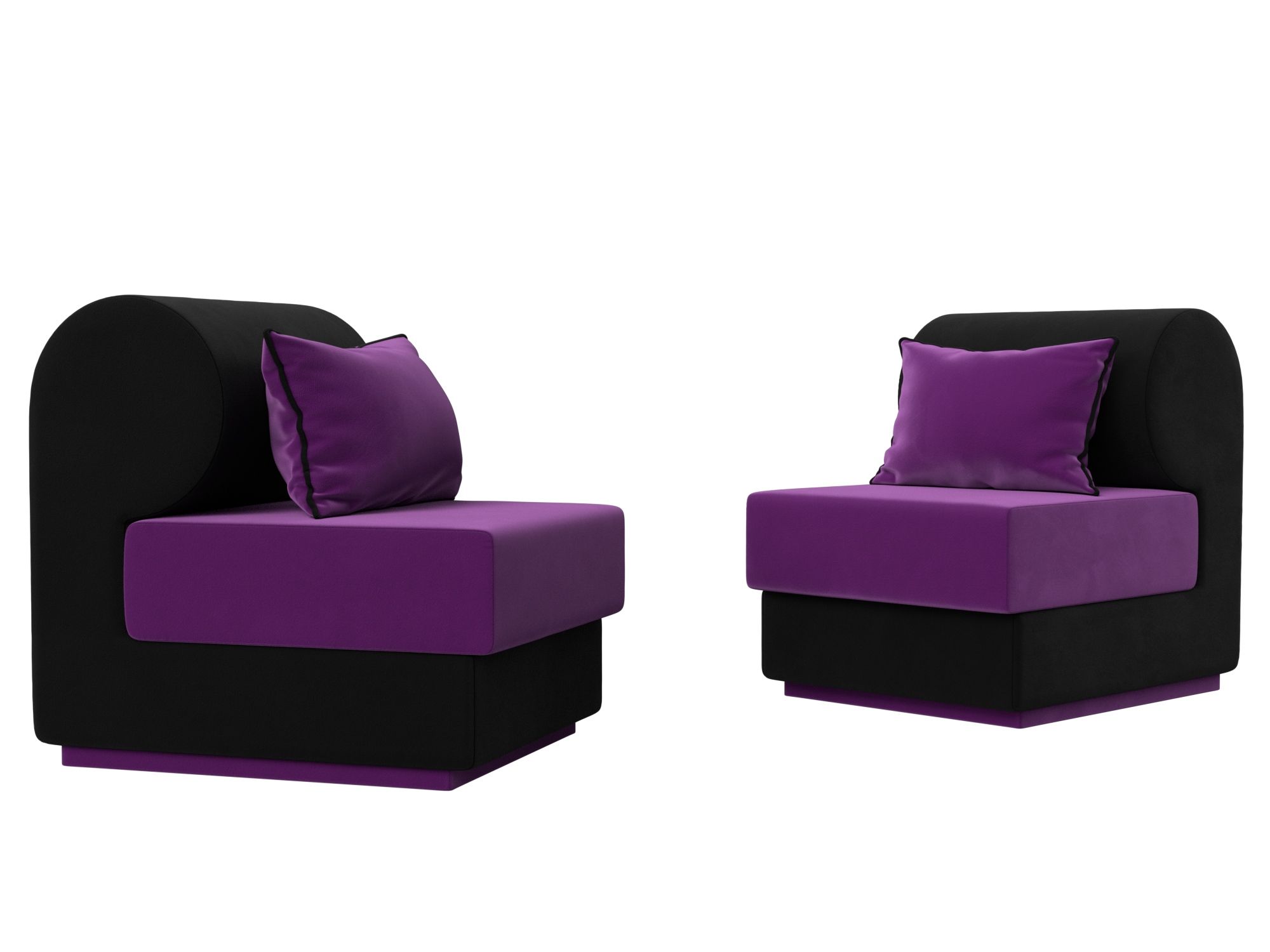 Набор Кипр-1 (2 кресла) микровельвет фиолетовый/черный