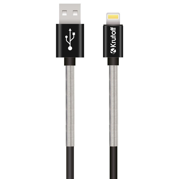 USB кабель Lightning Krutoff Spring (1m) черный