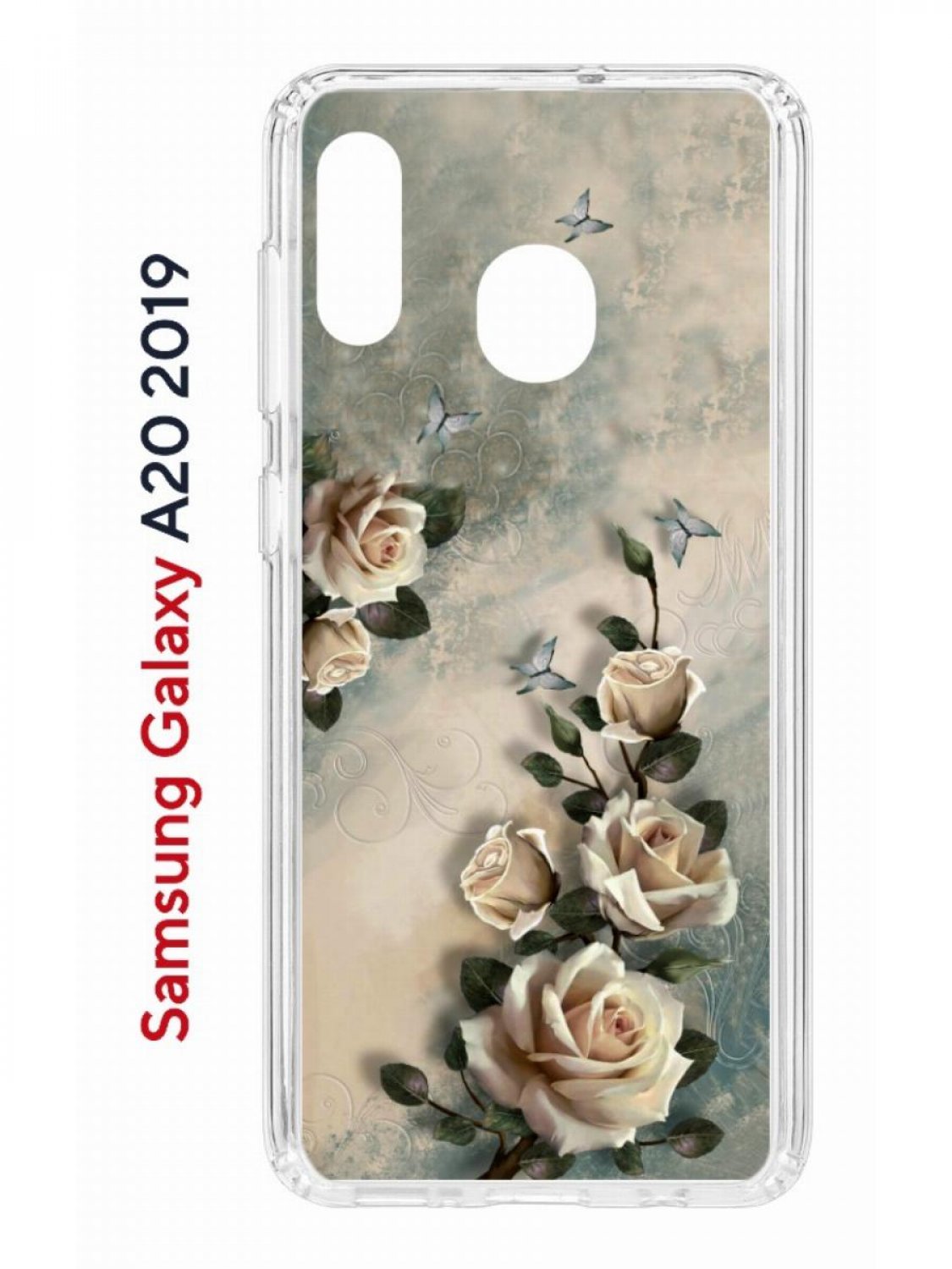 Чехол на Samsung A20/A30 2019 с принтом Kruche Print Белая роза, противоударный бампер