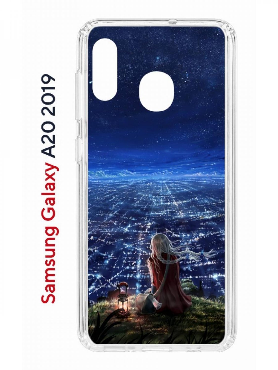 Чехол на Samsung A20/A30 2019 с принтом Kruche Print Ночные Огни, противоударный бампер