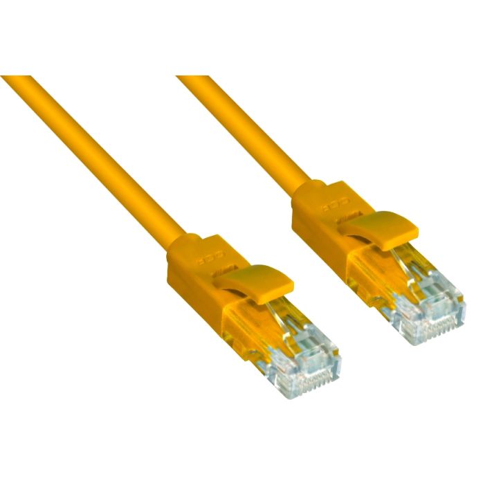 Кабель GCR RJ45-RJ45 10м UTP кат.5e, Yellow GCR-LNC02-10.0m