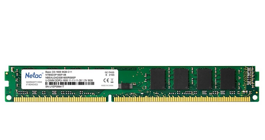 Оперативная память Netac Basic (NTBSD3P16SP-08) DDR3 1x8Gb 1600MHz