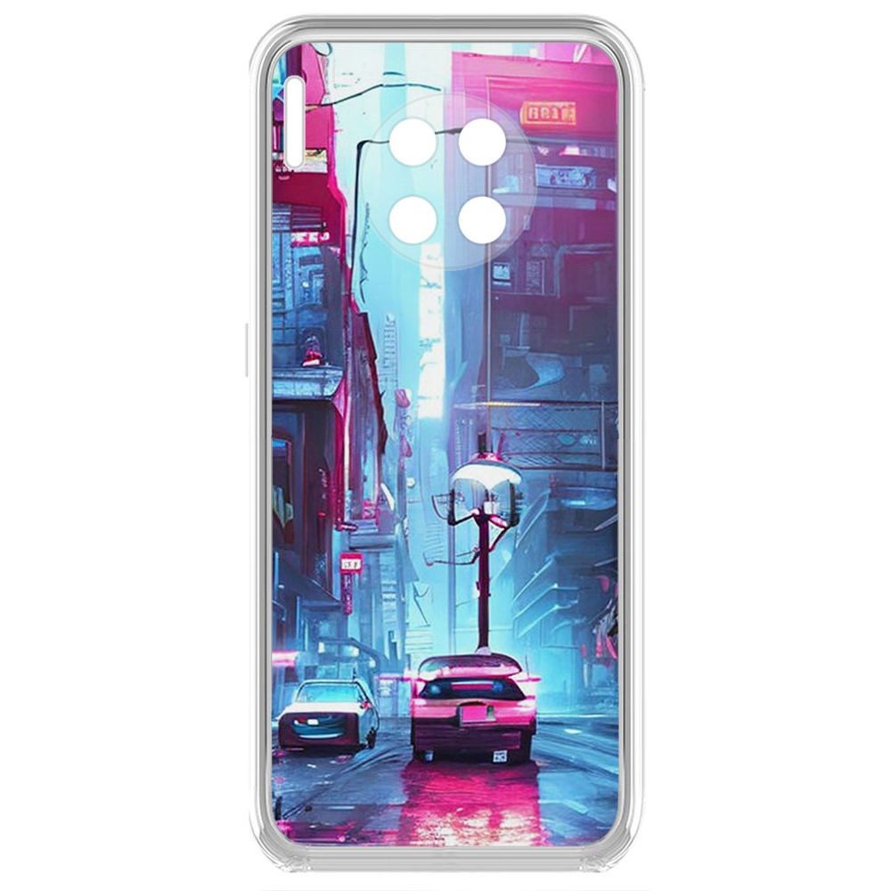 Чехол-накладка Krutoff Clear Case Киберпанк Улица для Huawei Mate 30