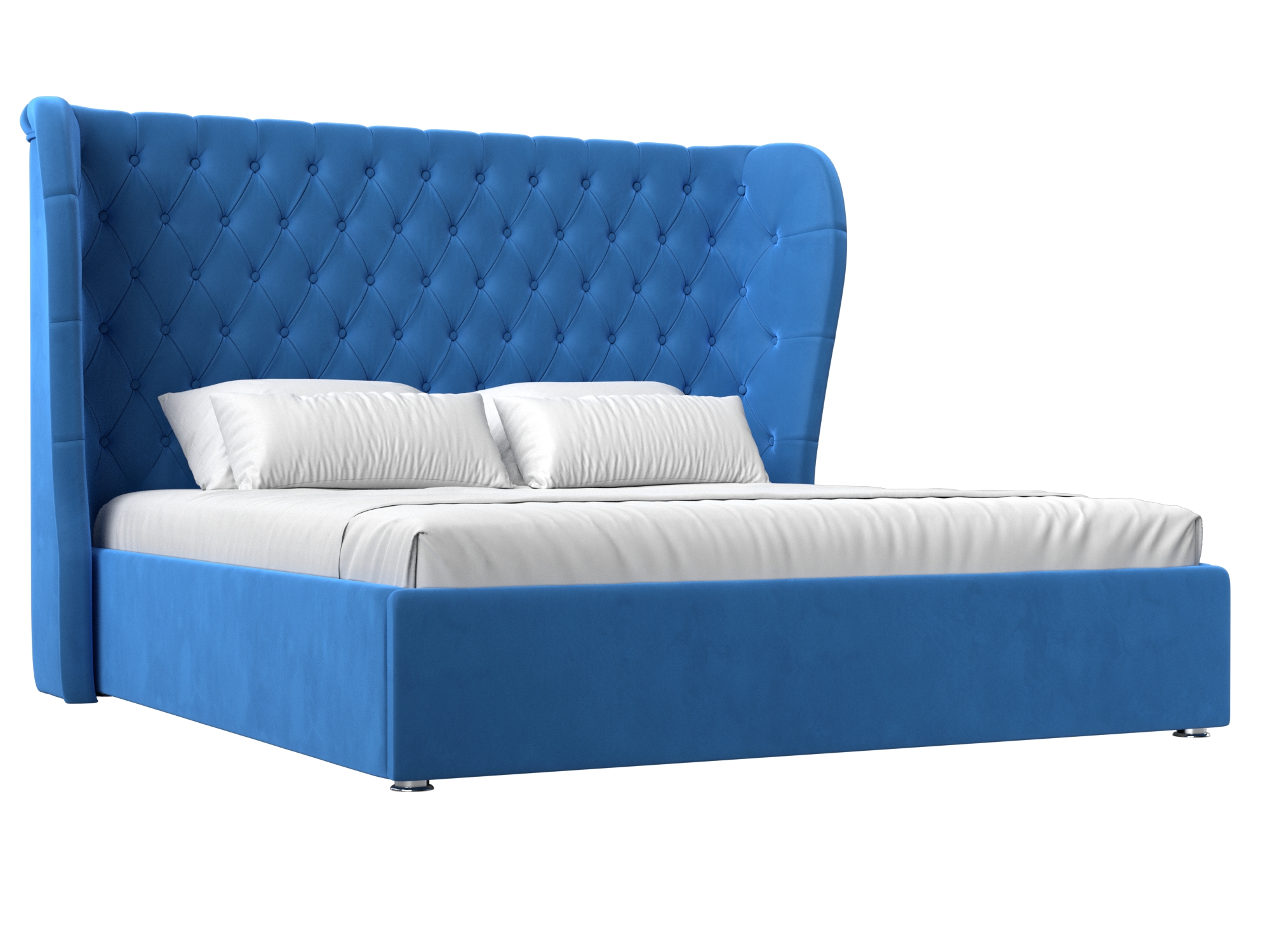 Кровать Лига Диванов Далия 180 Голубой (велюр)