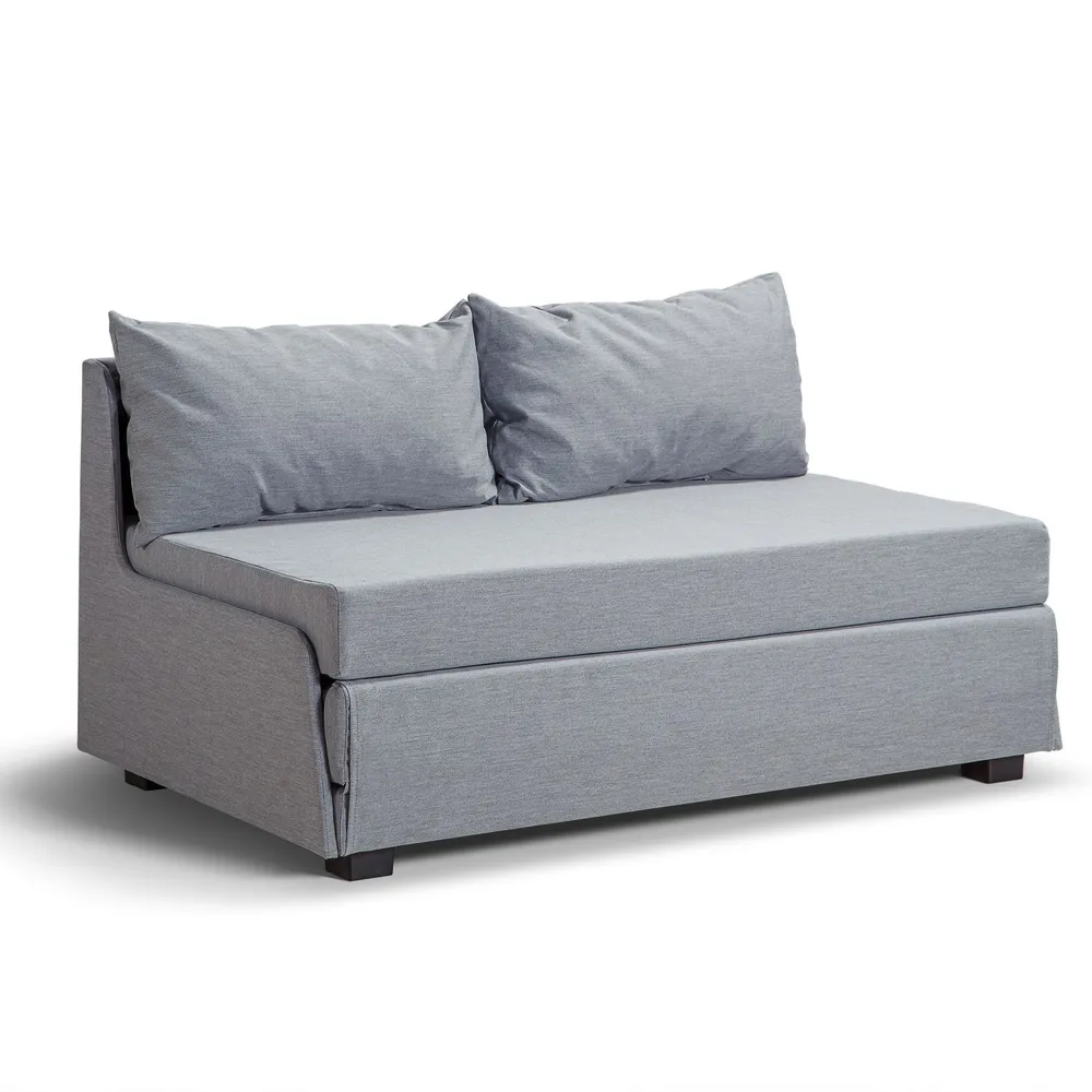 Диван-кровать раскладной Salotti Милк, Саржа, ткань Тиса, светло-серый, 123х73х68 см