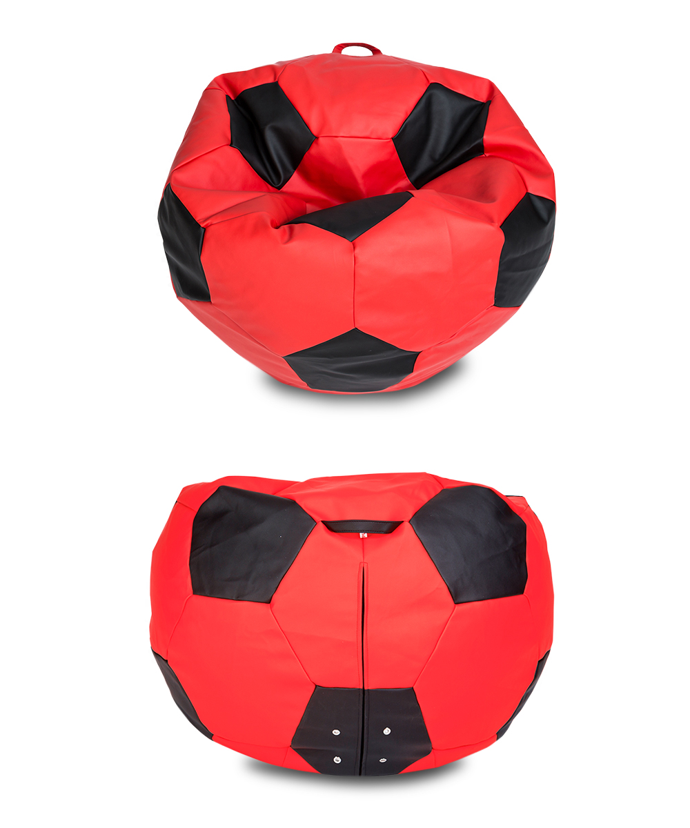 Кресло-мешок WowPuff Мяч Футбольный большой, Красно-черный