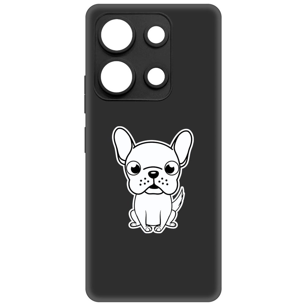 Чехол-накладка Krutoff Soft Case Черно-белый щенок для INFINIX Note 30 черный